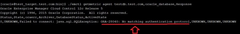 Resolved: OEM DB target is showing down status though connection test ...