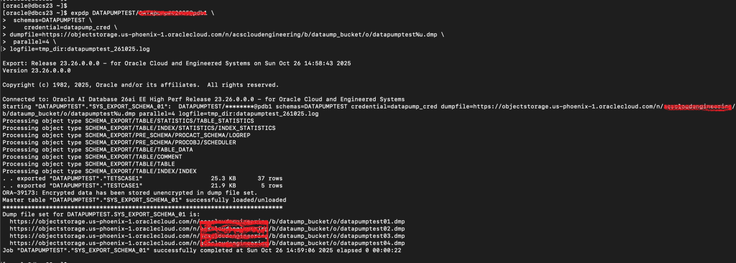 Step-by-Step Guide: Using Data Pump (EXPDP) on DBCS 23ai/26ai to Export ...