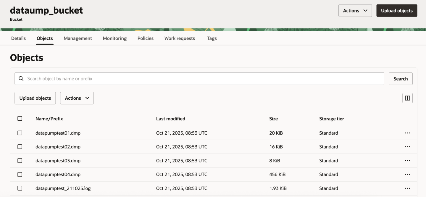 How to Use Data Pump (EXPDP) on DBCS 19c to Export Data to OCI Object ...
